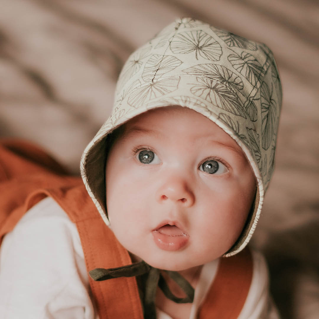 Bedhead Heritage Reversible Sun Bonnet Leaf/Moss